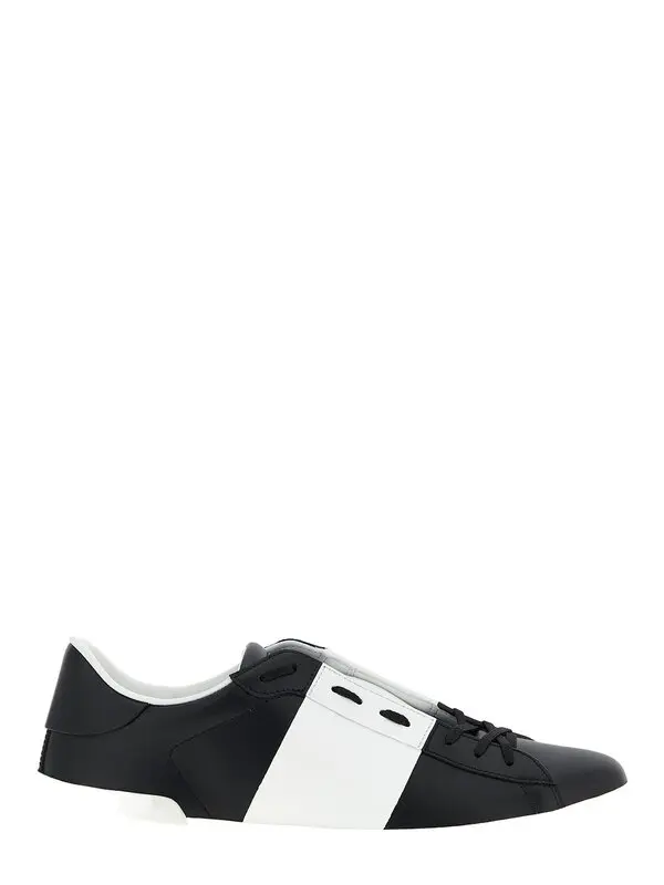 Valentino Garavani Open Leather Sneakers - White/black