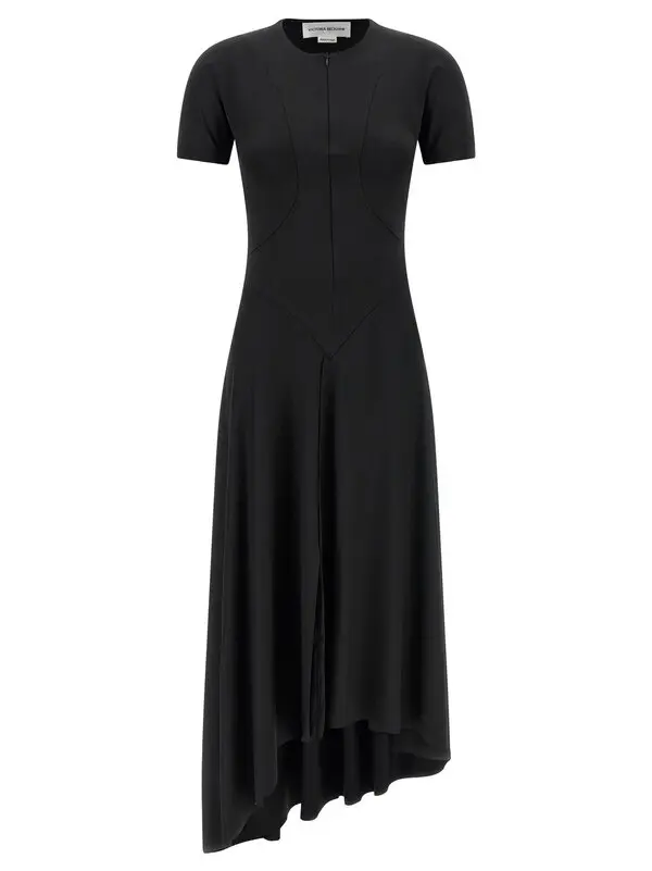 Victoria Beckham Zipped Front Midi Dress - Black