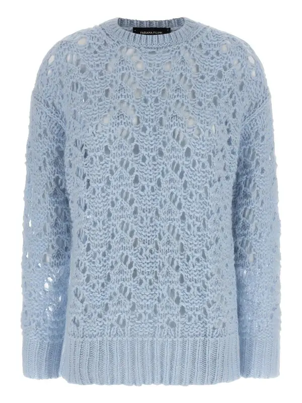 Fabiana Filippi Openwork Sweater - Light Blue