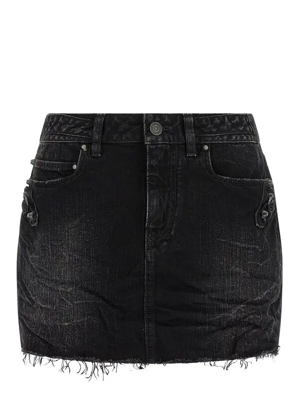 Balenciaga City Denim Skirt - Black