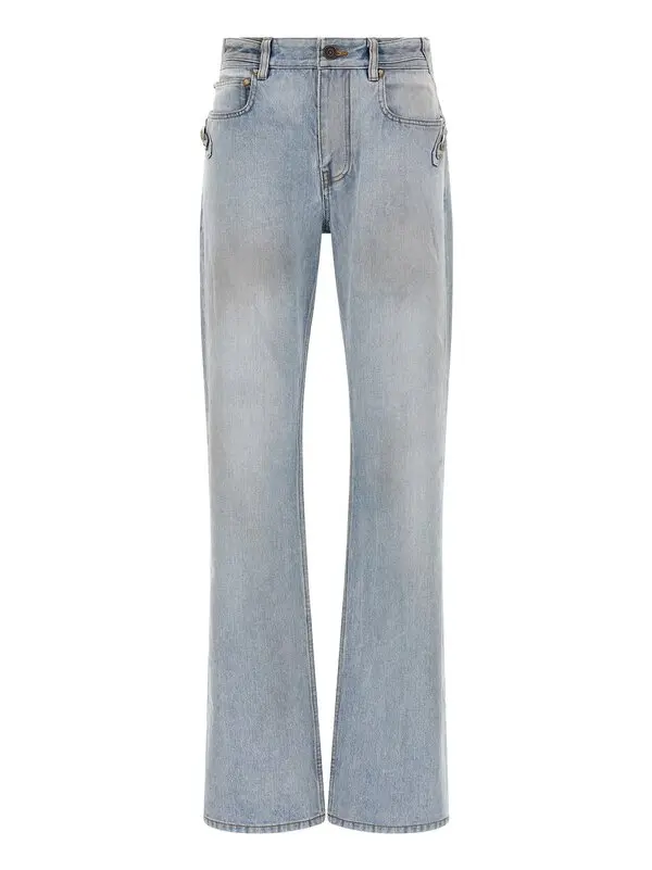 Balenciaga City Cotton Denim Jeans - Light Blue