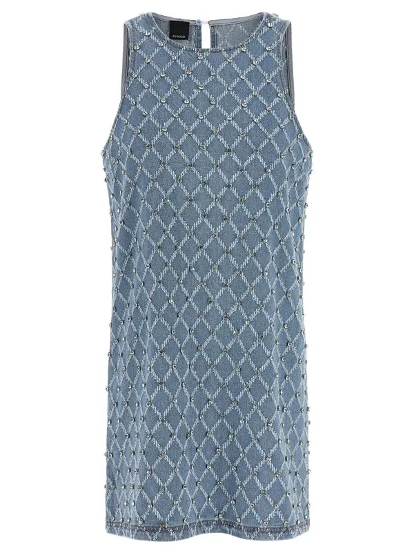 Pinko Amorino Denim Mini Dress - Light Blue