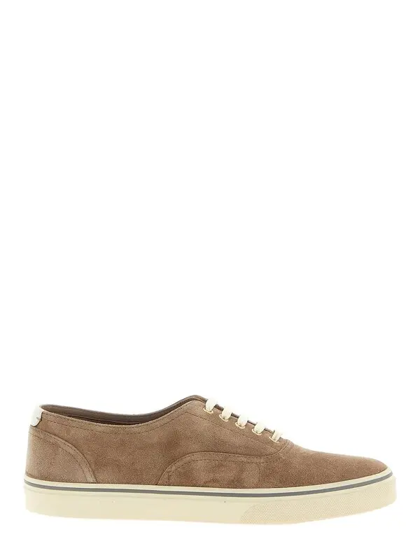 Brunello Cucinelli Inverted Suede Calfskin Sneakers - Beige