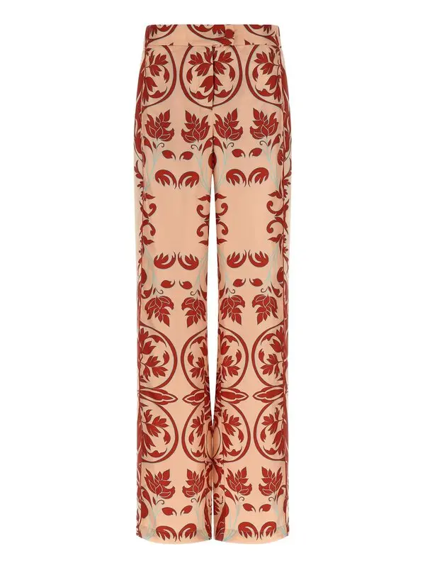 F.R.S FOR RESTLESS SLEEPERS Elena Silk Twill Trousers - Pink
