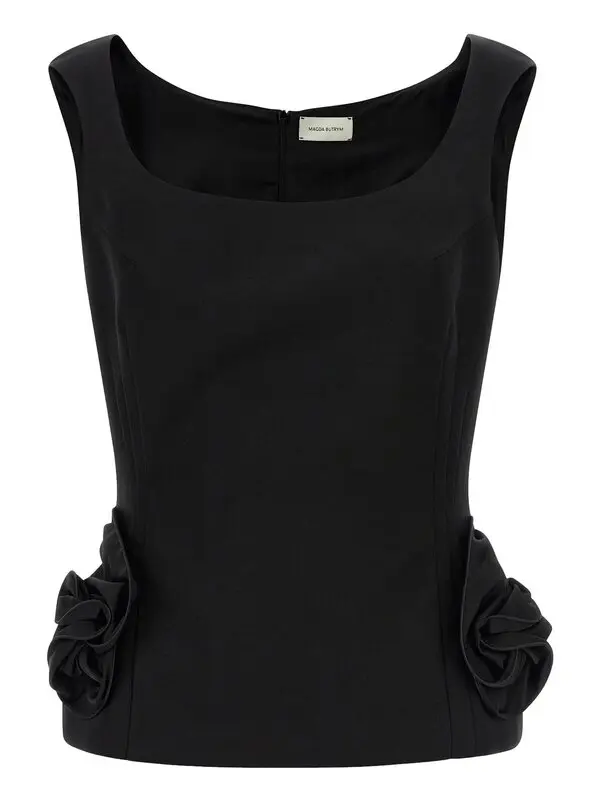Magda Butrym Sleeveless Silk Blend Blouse - Black
