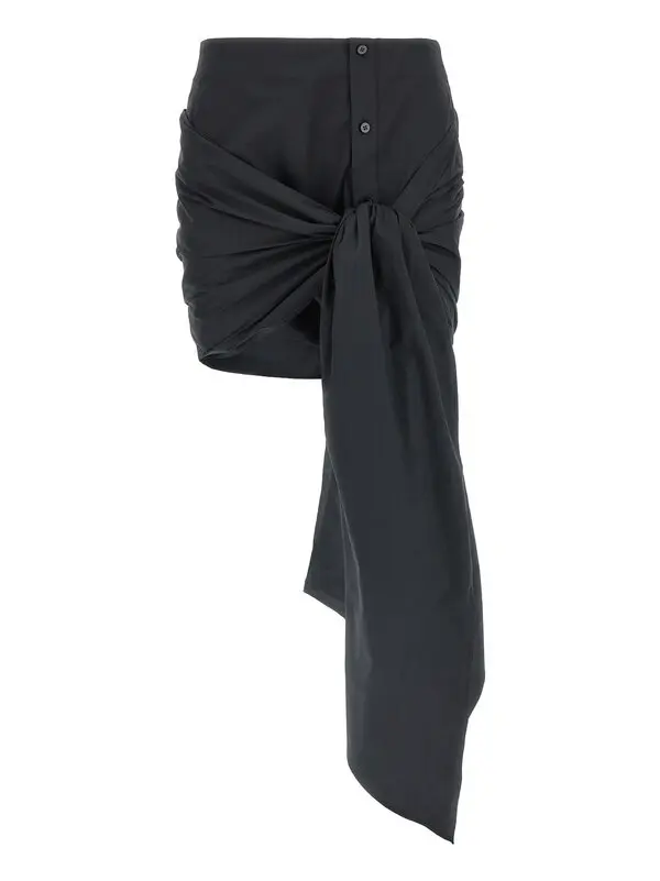 Attico Bow Skirt - Black
