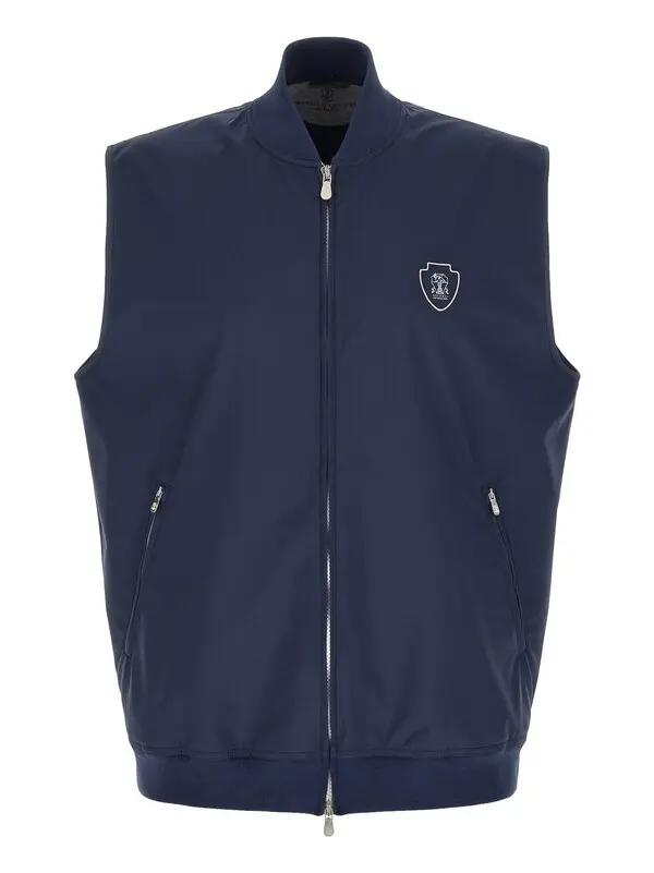 Brunello Cucinelli Logo Nylon Vest - Blue