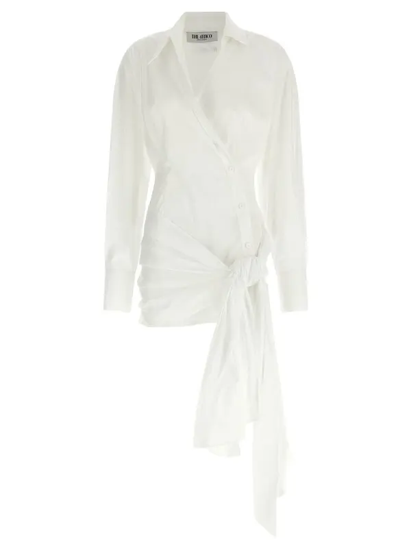 Attico Cotton Poplin Chemisier Dress - White