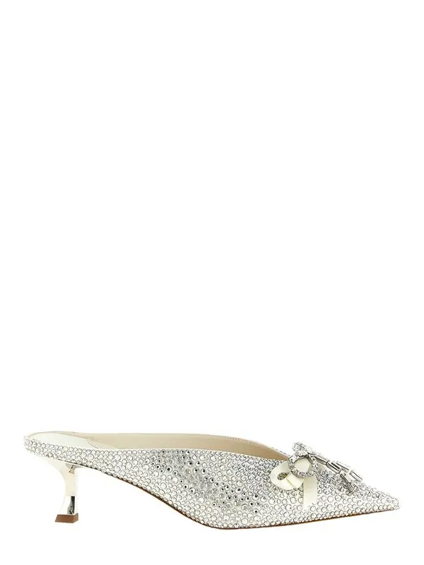 JIMMY CHOO Auria Satin Sabots - Silver