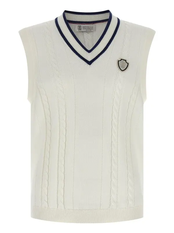 Brunello Cucinelli Cotton Braided Vest - White