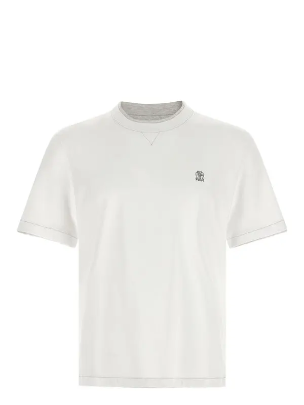 Brunello Cucinelli Double Layer T-shirt - White