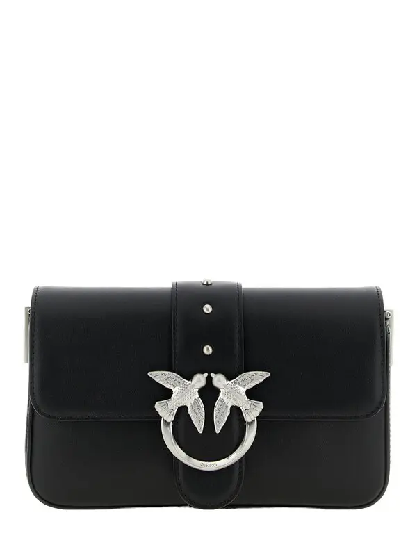Pinko Mini Love Slouchy' Shoulder Bag - Black