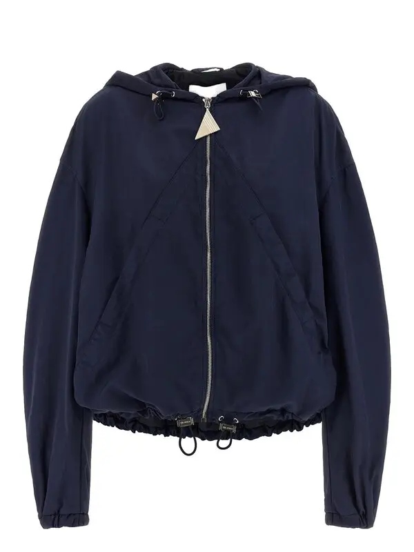Attico Hooded Bomber Jacket - Blue