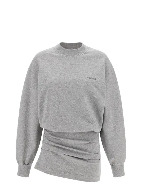 Attico Mélange Sweatshirt Dress - Gray