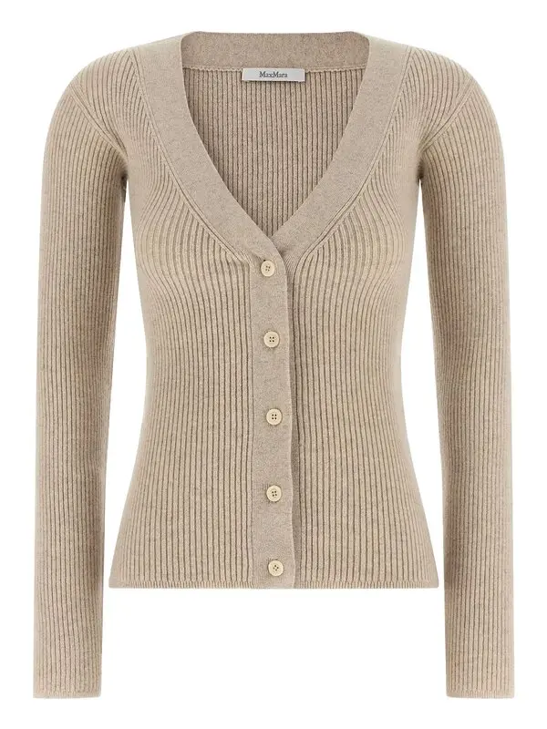 Max Mara Ribbed Wool And Cashmere Pullover - Beige