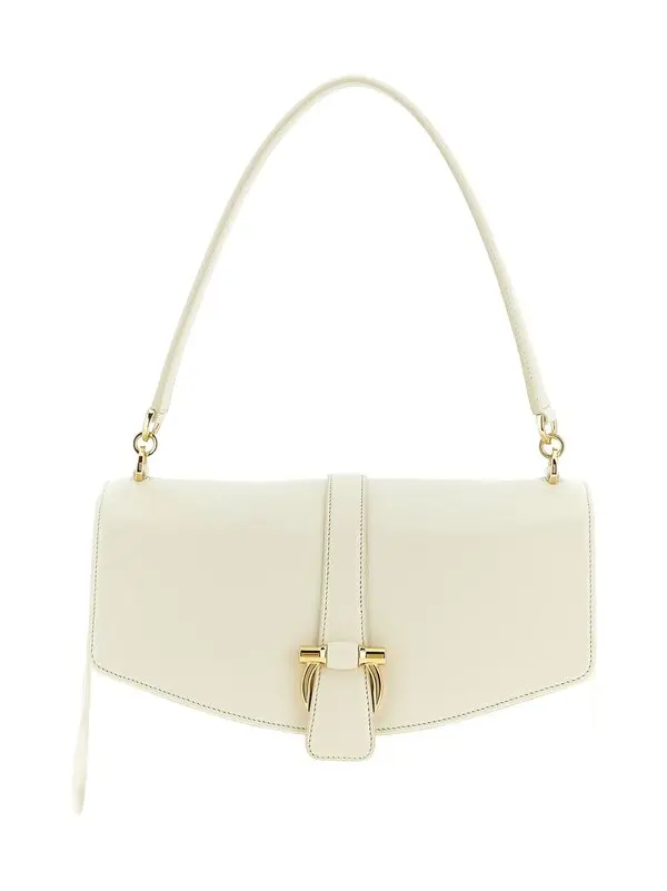 FERRAGAMO Gancini Leather Shoulder Bag - White