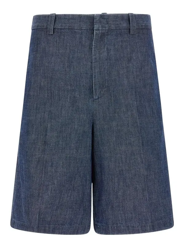 JIL SANDER Cotton Denim Bermuda Shorts - Blue