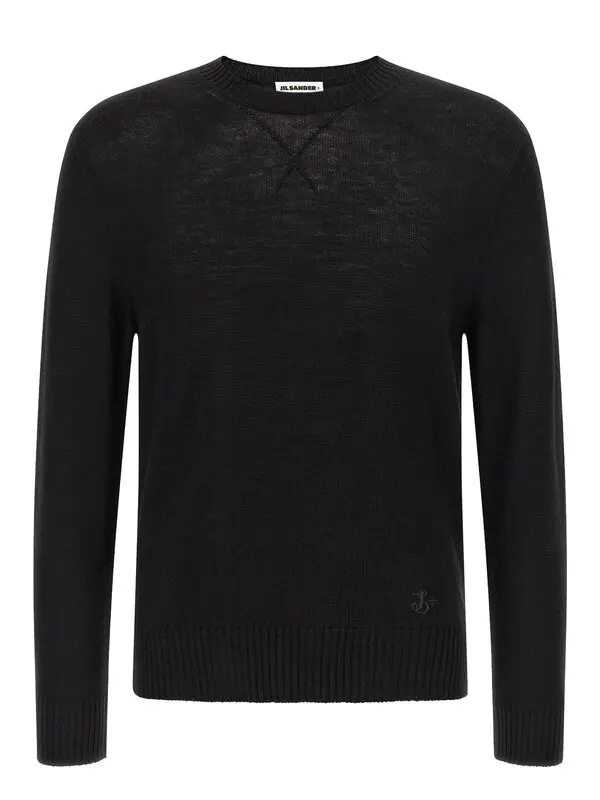 JIL SANDER Logo Embroidery Sweater - Black