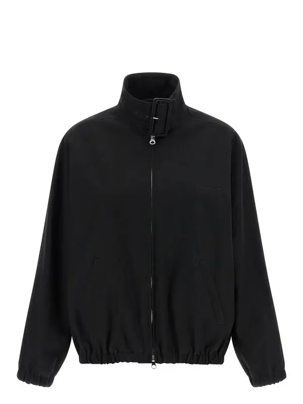 COURREGES Buckle Zipped Bomber Jacket - Black