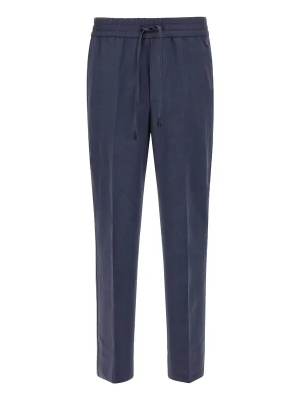 Brioni Asolo Linen-cotton Blend Trousers - Blue