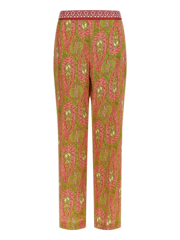Etro Paisley Foliage Twill Pants - Multi