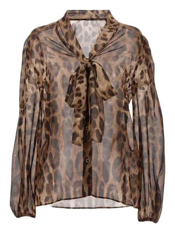 Dolce & Gabbana Animal Print Silk Blouse - Multi