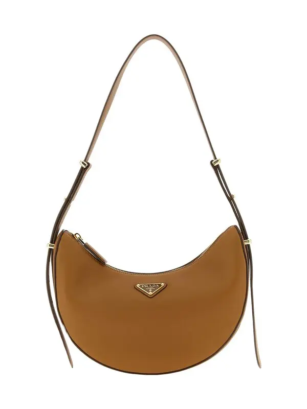 Prada Arqué Leather Shoulder Bag - Brown