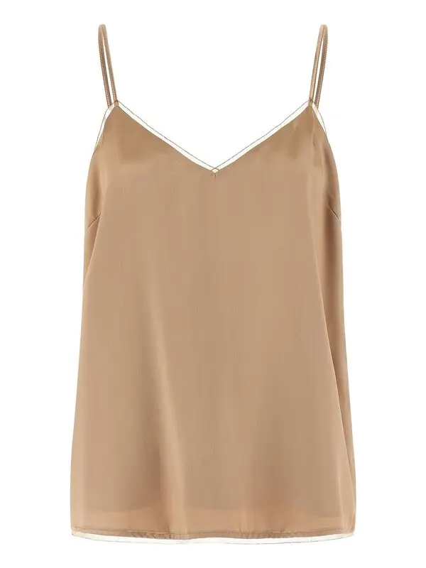 Fabiana Filippi Liquid Satin Lingerie Top - Beige