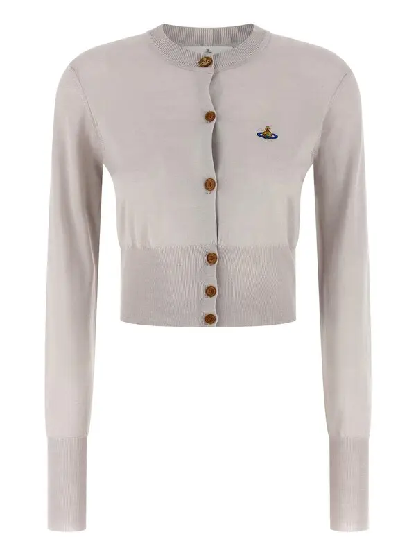 VIVIENNE WESTWOOD Bea Wool And Silk Cardigan - Gray