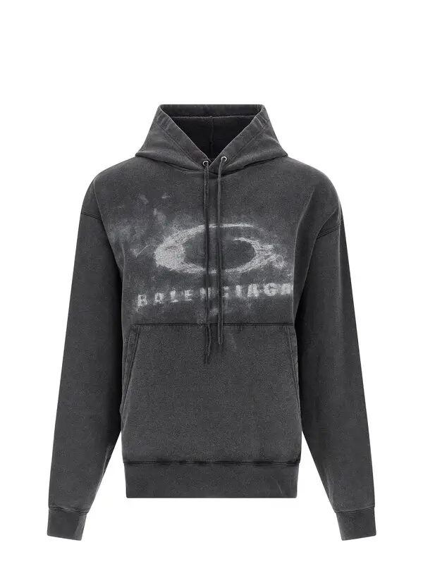 Balenciaga Washed Crayon Loop' Hoodie - White/black