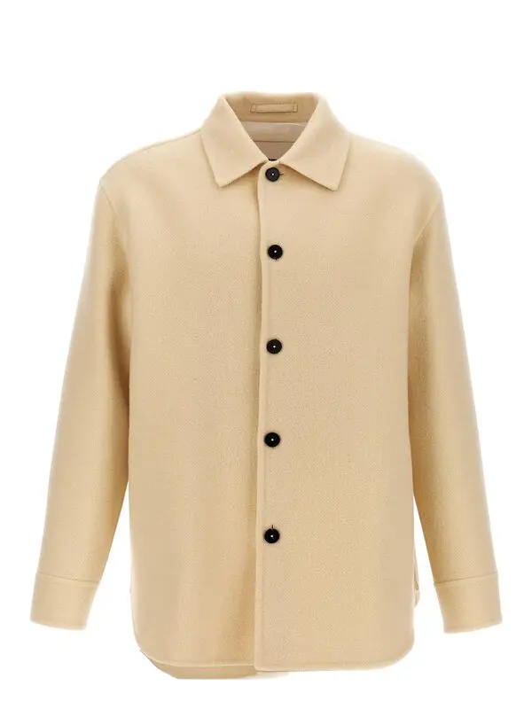 JIL SANDER Virgin Wool Coat - Beige