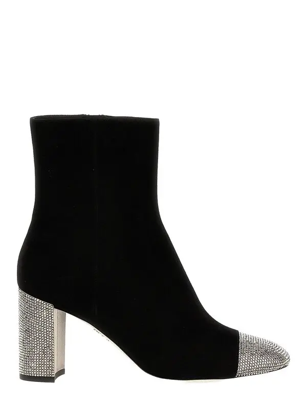 Rene Caovilla Bonnie Suede Ankle Boots - Black