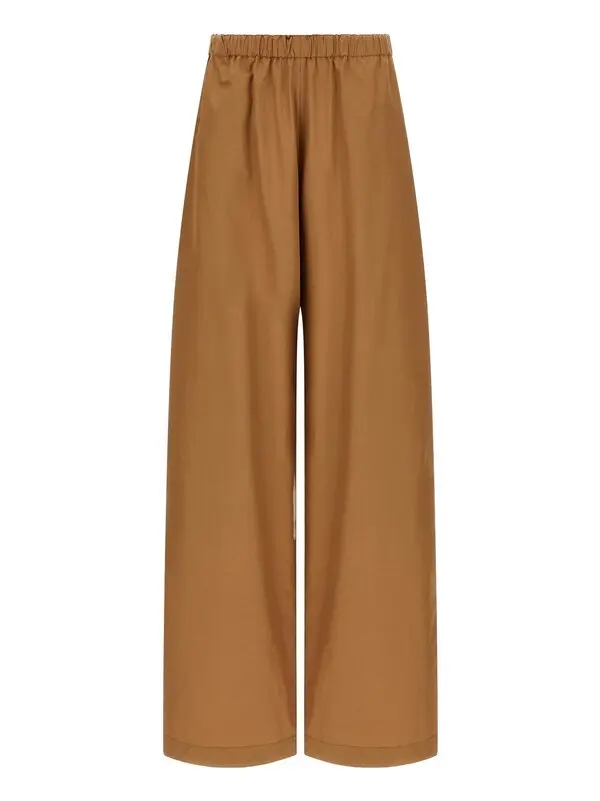 Fabiana Filippi Cotton Poplin Loose Leg Pants - Brown