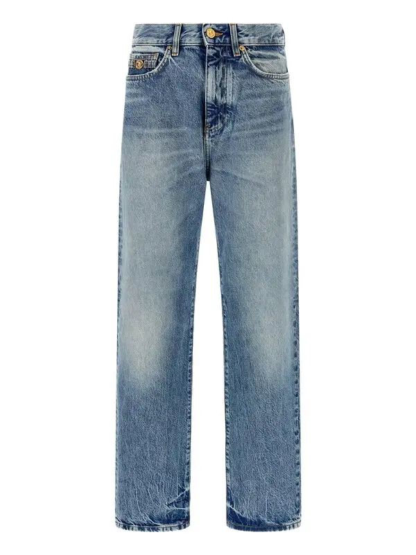 Versace Medusa Biggie Straight-leg Jeans - Blue