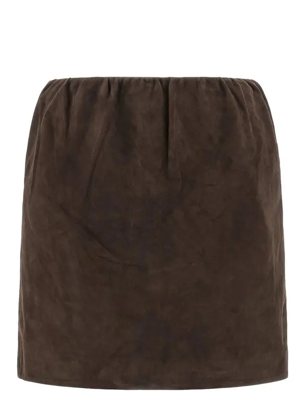 ROTATE BY BIRGER CHRISTENSEN Suede Skirt - Brown