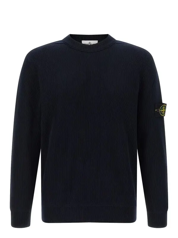 Stone Island Ribbed Cotton Pullover - Blue