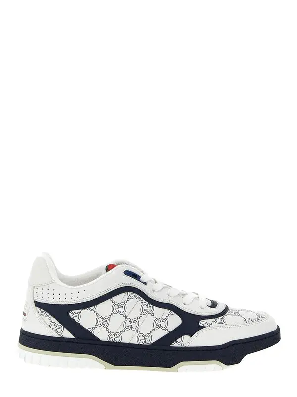 Gucci Re-web Hammered Leather Sneakers - Blue