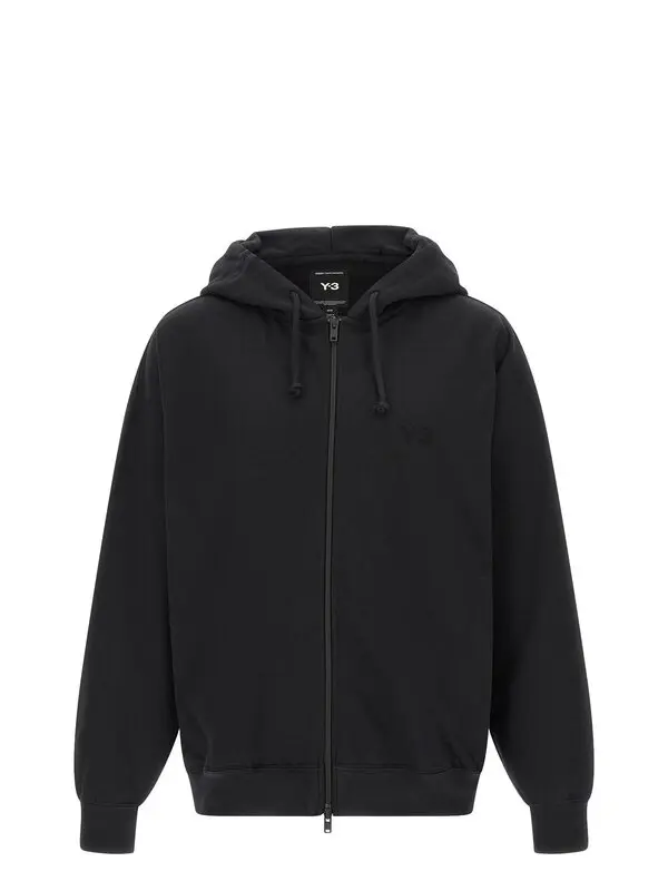 Y3 Brushed Terry Zip Hoodie - Black