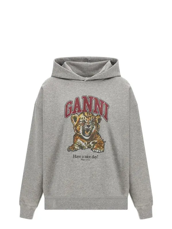 GANNI Tiger Hoodie - Gray