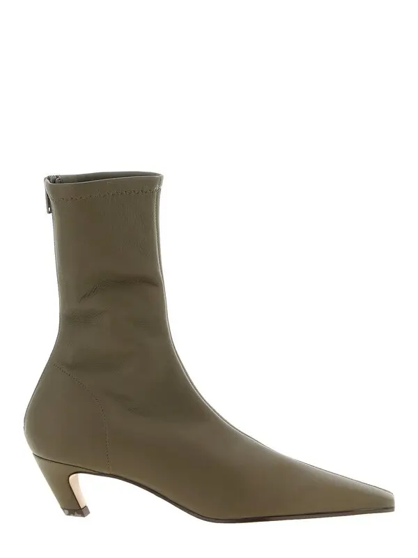 Khaite Arizona Stretch Nappa Lambskin Ankle Boots - Green