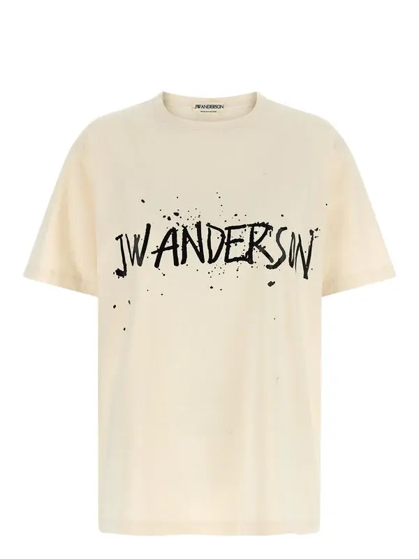 J.W.ANDERSON Circular Cotton T-shirt - Beige