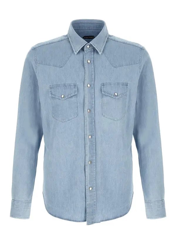TOM FORD Western' Shirt - Light Blue