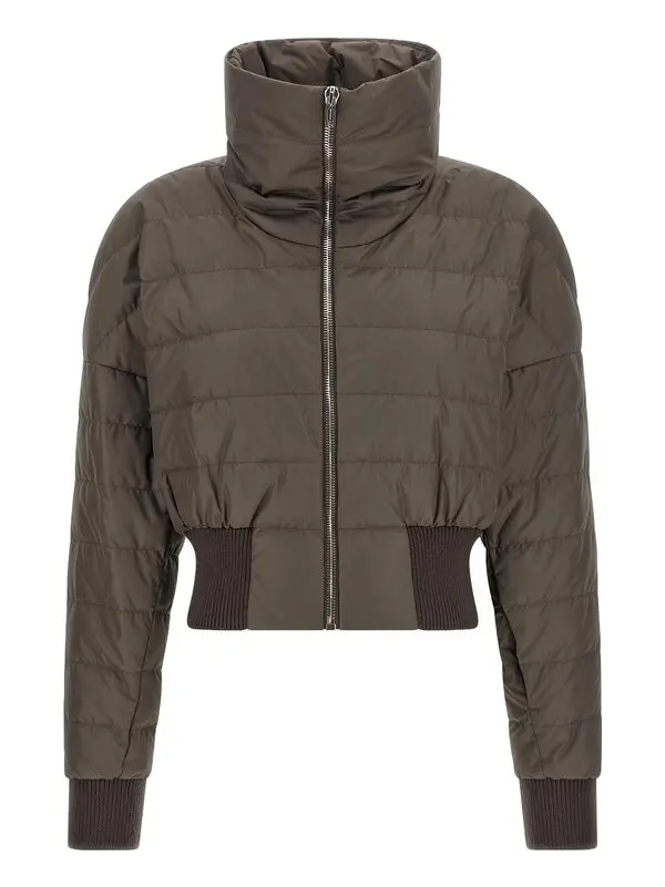 Rick Owens Moncler Cropped Down Jacket - Gray