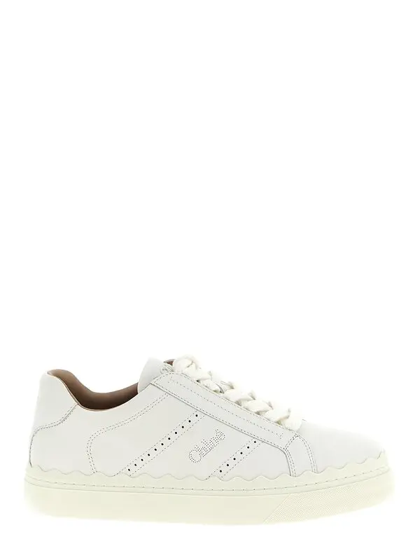 Chloé Lauren Leather Sneakers - White