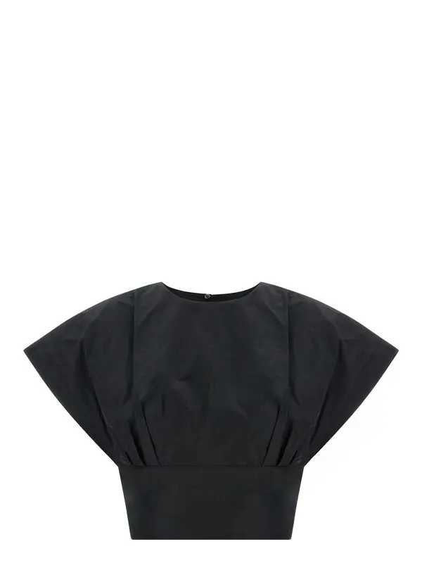 Pinko Asparago Taffeta Crop Top - Black
