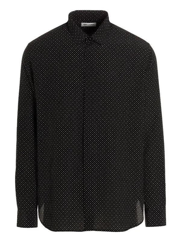 Saint Laurent Polka Dot Shirt - Black