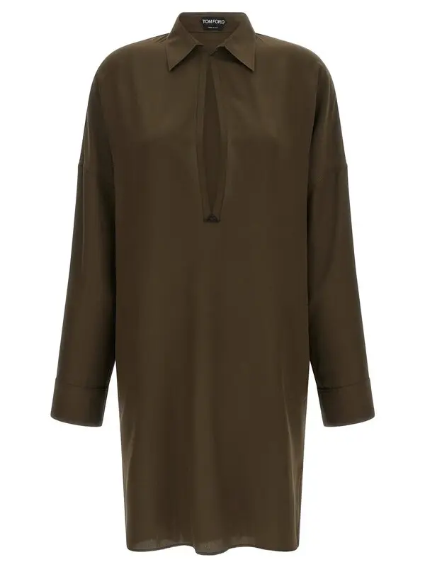 TOM FORD Silk Crêpe De Chine Tunic Dress - Green
