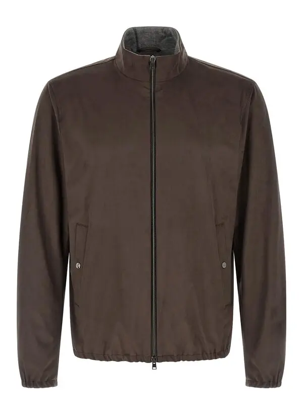 Herno Suede Effect Jacket - Brown