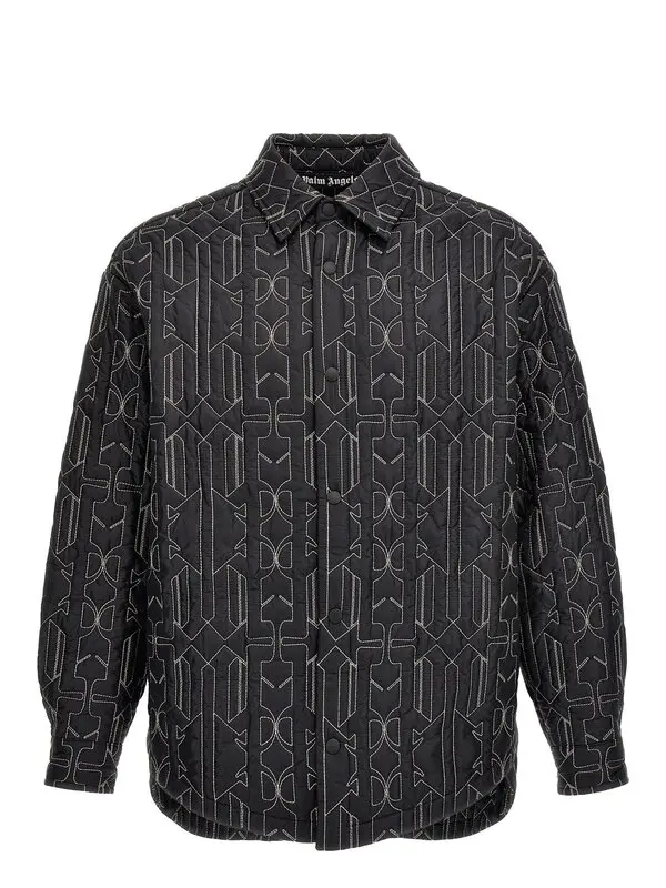 Palm Angels Monogram Quilted Dover Jacket - Gray