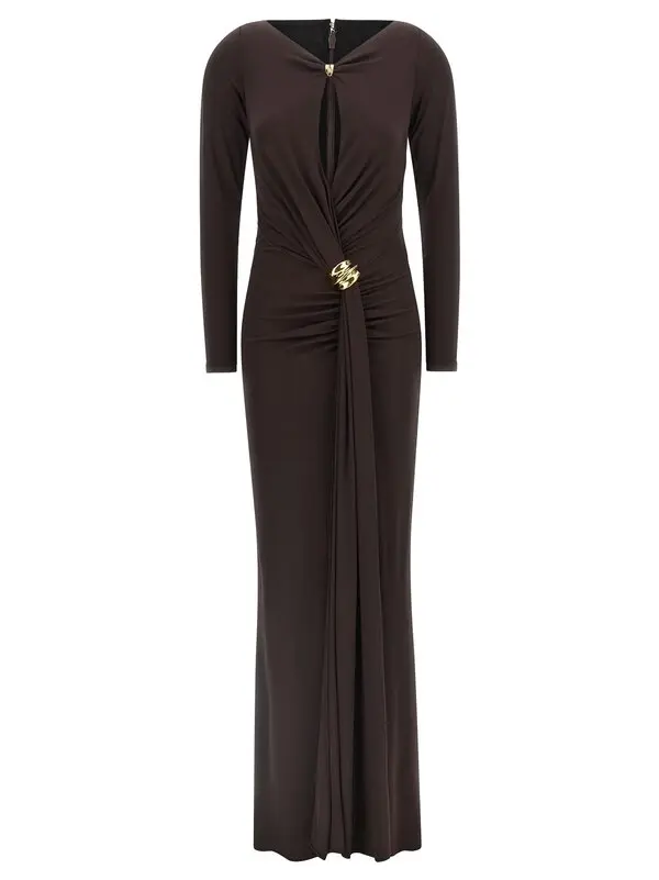 Elisabetta Franchi Crêpe Jersey Gown - Brown